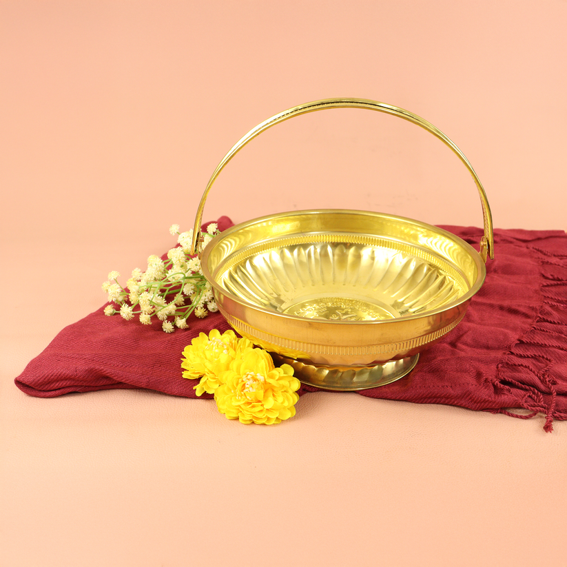Buy Lakshmi Brass Pooja Basket - Elegant and Spiritual – Pujalane