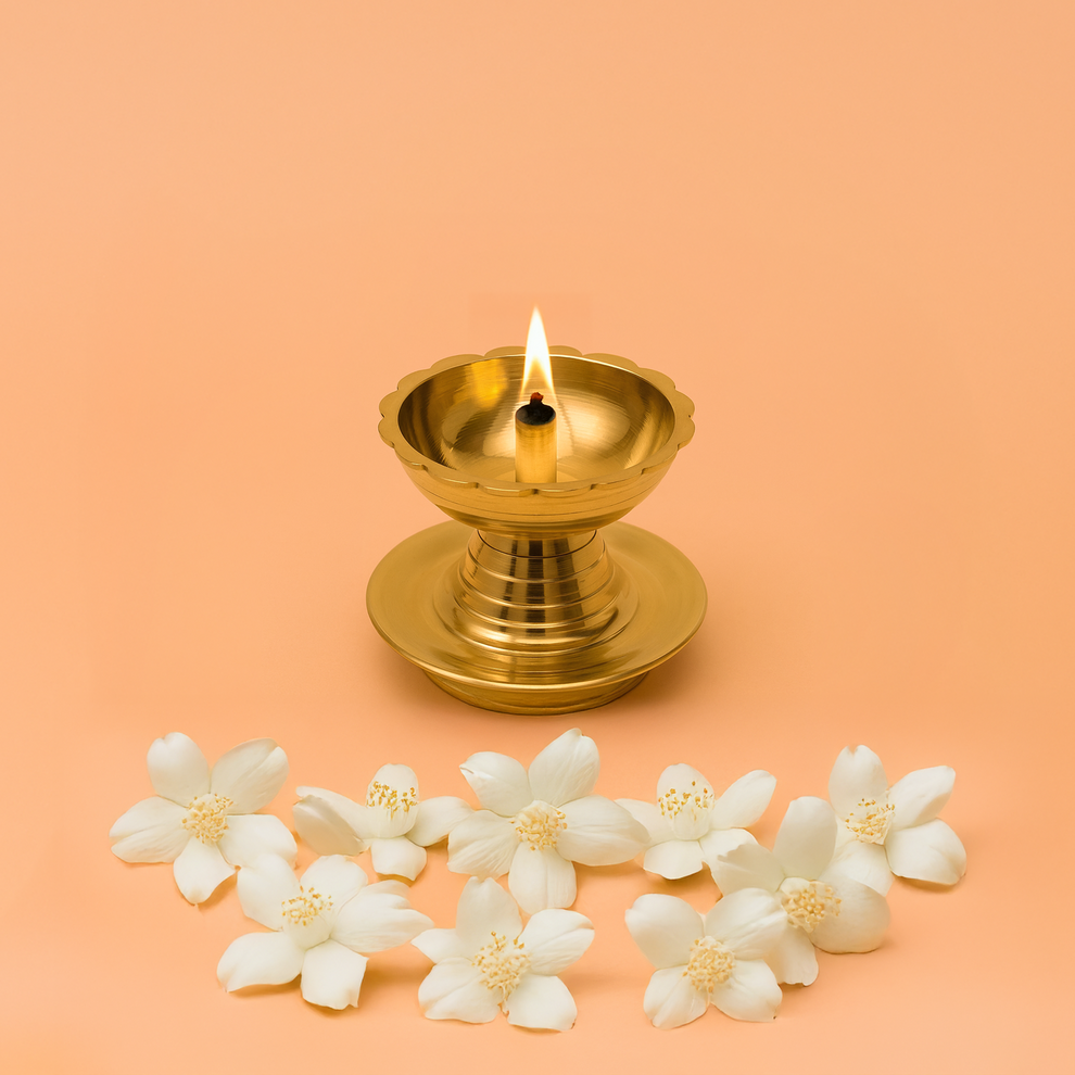 Brass Udupi Nanda Table Diya |Pooja Aarti | Arti Deepam |Oil Lamp for ...