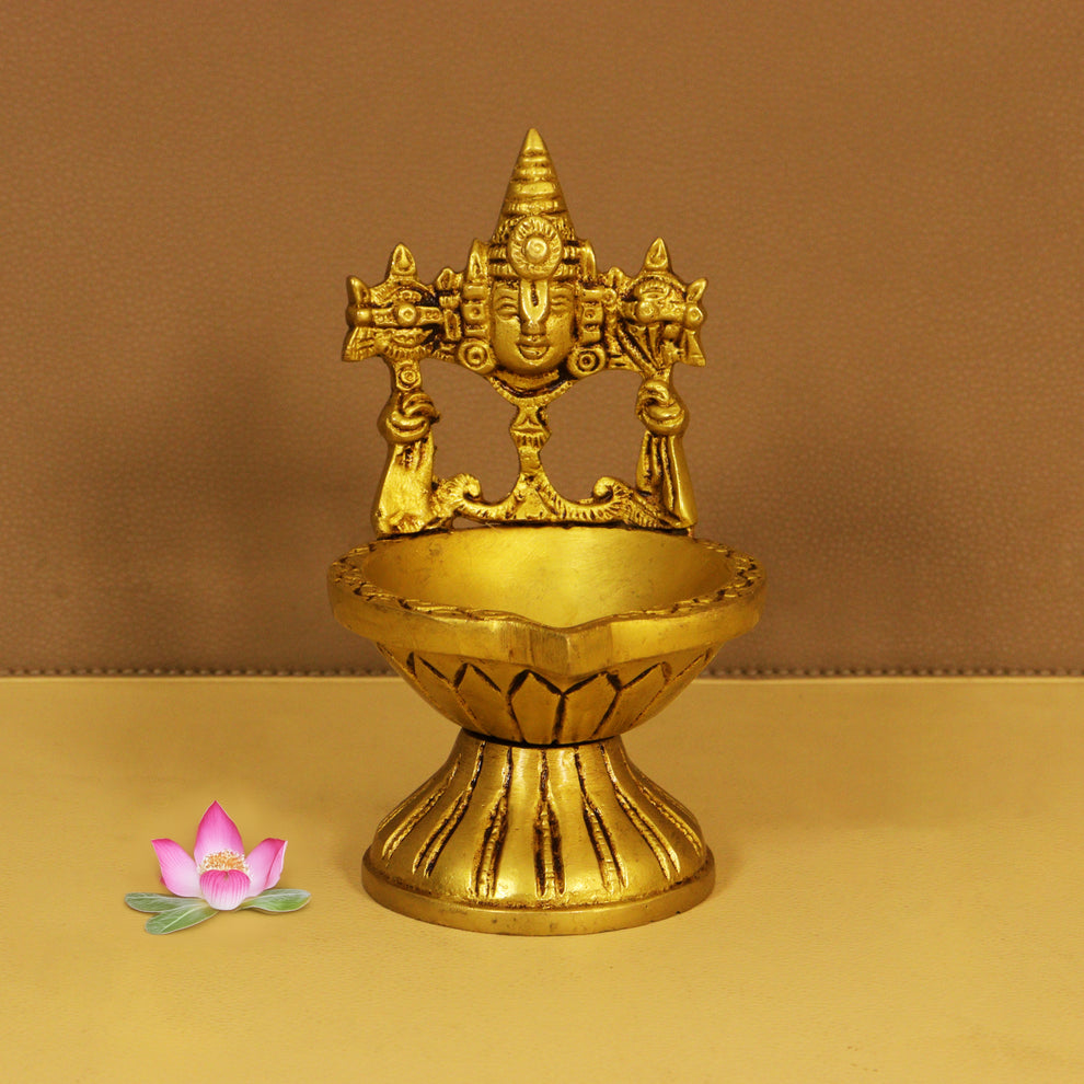 Antique Tirupathi Balaji Diya-Small (Pital Prachin Tirupati Deepak ...