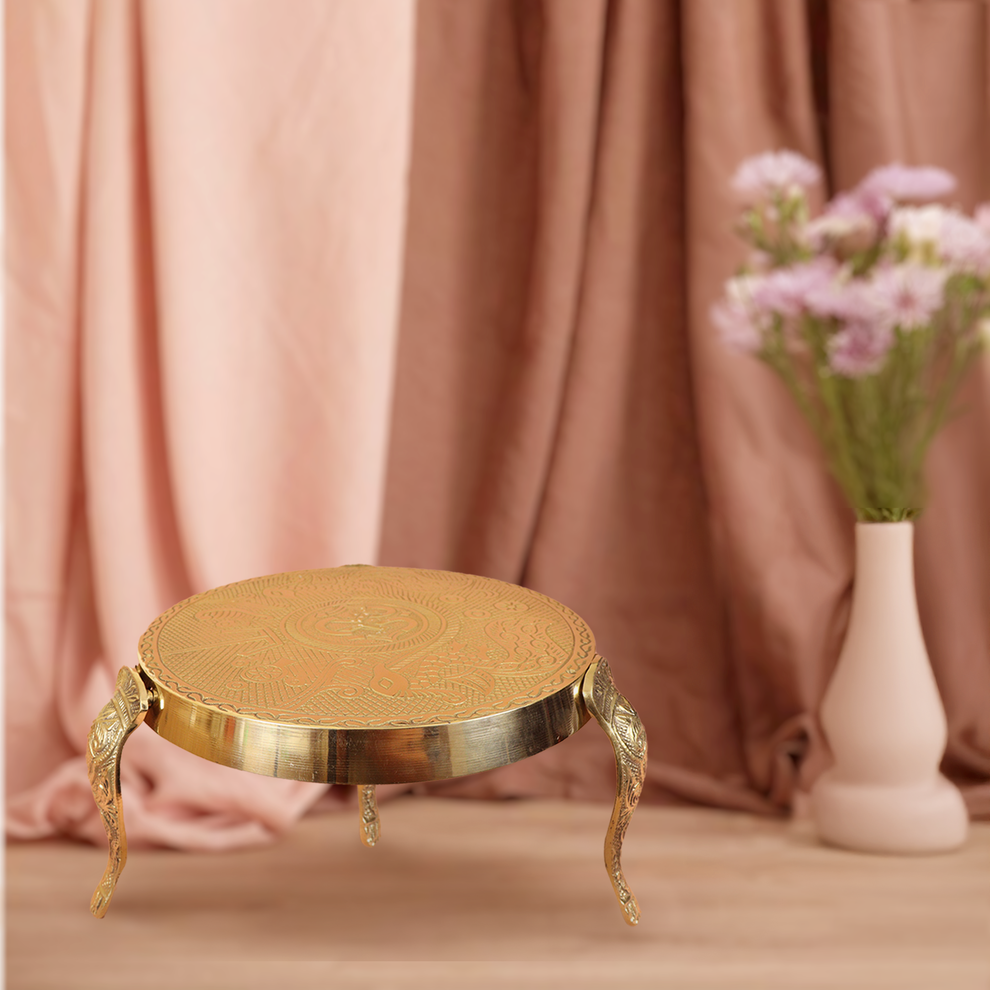 Buy Large Brass Mukali - Traditional Puja Stool – Pujalane